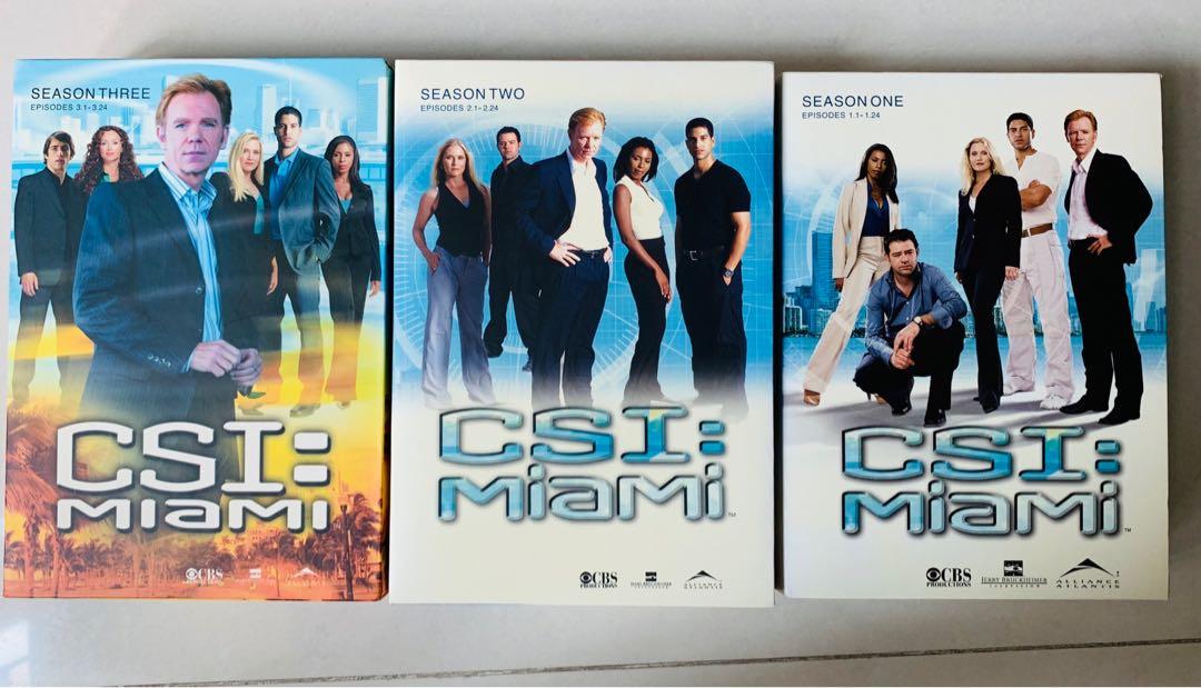 破案精選Drama-CSI:Miami season 1-3全新, 興趣及遊戲, 收藏品及紀念品, 明星周邊 - Carousell