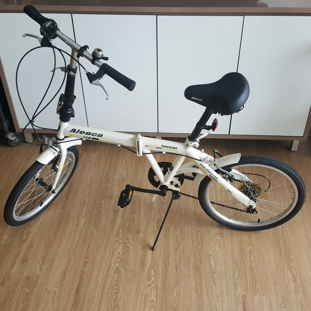 Foldable bicycle Aleoca white, Sports Equipment, Bicycles & Parts ...