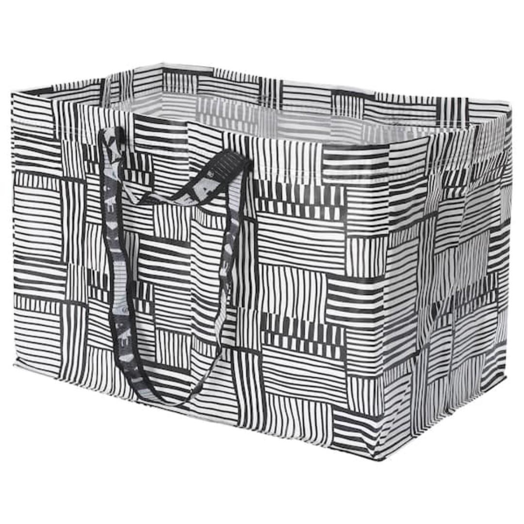Ikea Fissla Carrier bag, Large, White and Black, 71 L, Furniture & Home ...