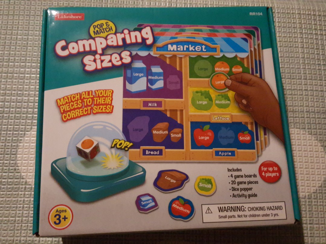 Lakeshore Pop and match. Comparing sizes., Hobbies & Toys, Toys & Games ...