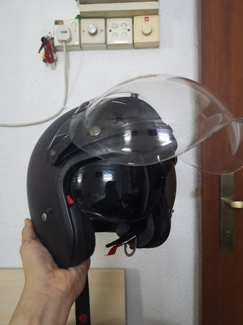 Nikko N500 Bubble Helmet With Visor Attachment, Motorcycles, Motorcycle ...