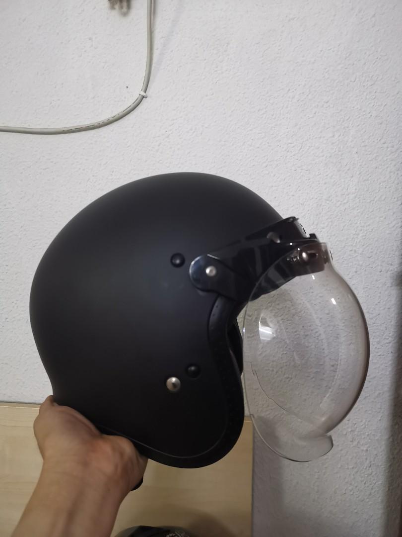 Nikko N500 Bubble Helmet With Visor Attachment, Motorcycles, Motorcycle ...
