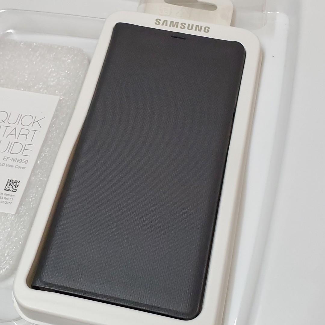 Original Samsung Galaxy Note 8 LED View Cover Case 皮革翻頁式皮套咭片, 手提電話, 電話及 ...