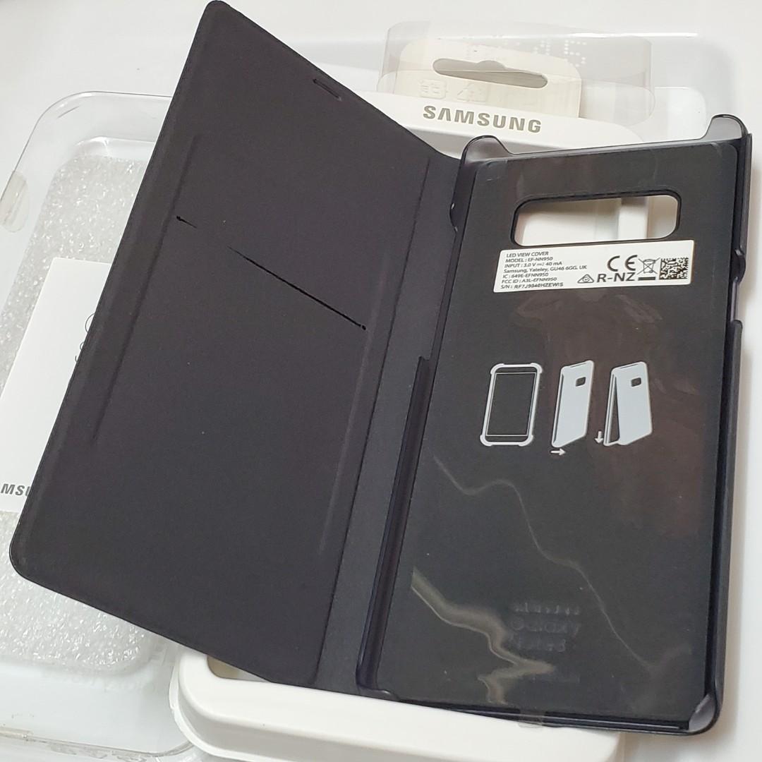 Original Samsung Galaxy Note 8 LED View Cover Case 皮革翻頁式皮套咭片, 手提電話, 電話及 ...