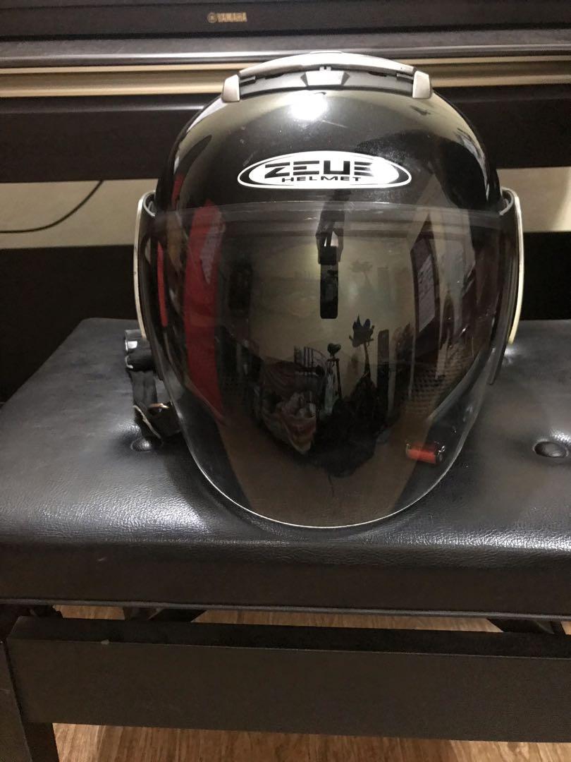 Zeus Half Face Dual Visor Helmet on Carousell