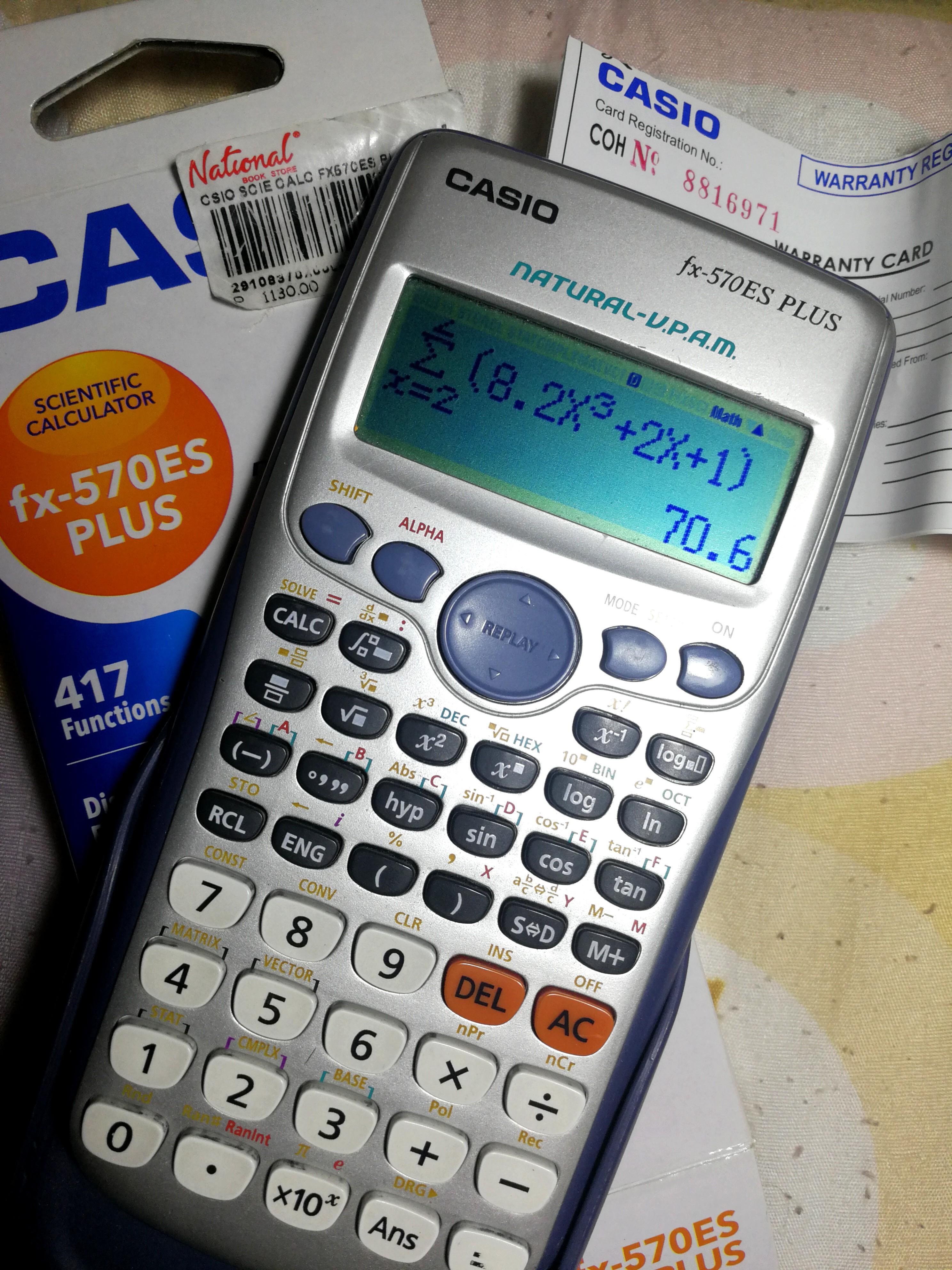 CASIO FX-570ES PLUS CALCULATOR, Computers & Tech, Office & Business ...