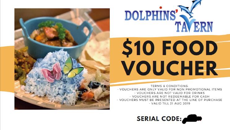 Dolphin Tavern cafe $10 voucher, Tickets & Vouchers, Vouchers on Carousell