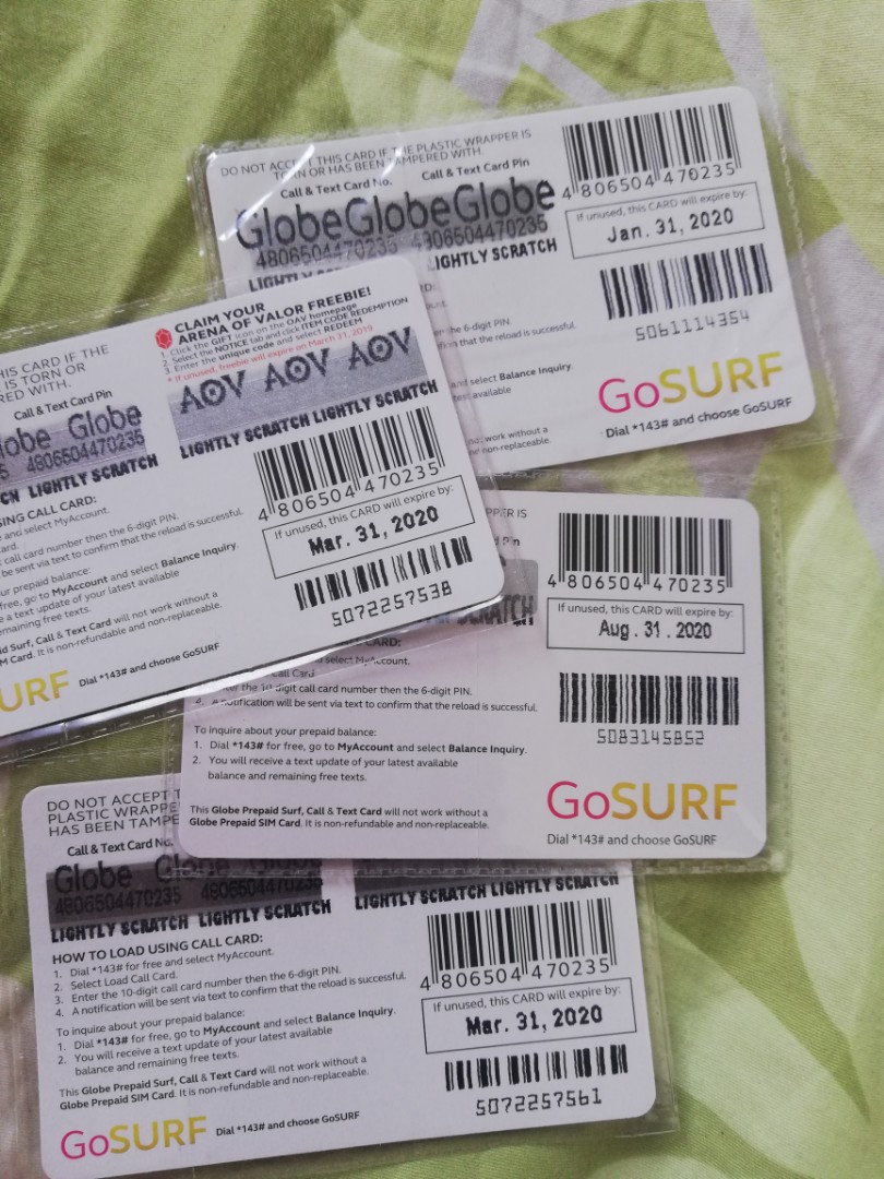 GLOBE LOAD CARD/S, Tickets & Vouchers, Store Credits on Carousell