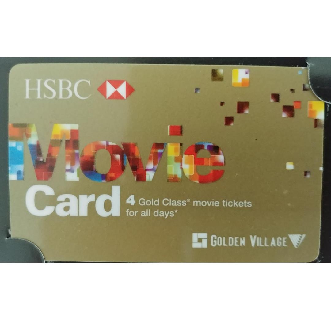 Golden Village HSBC Gold Class Movie Card containing 4 Gold Class movie ...