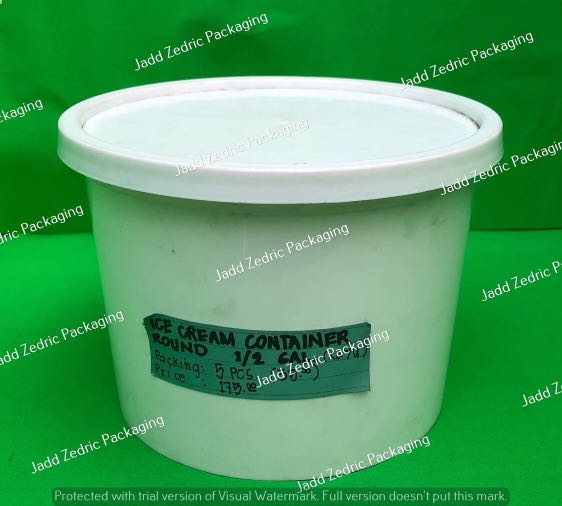 Icecream container round half gallon, Furniture & Home Living, Home ...
