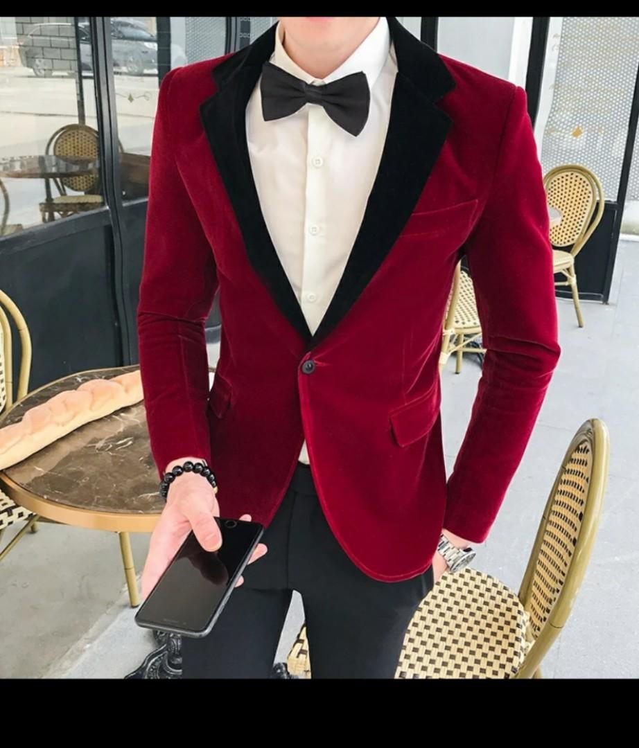 Jacket velvet prom jacket blazer men, Men's Fashion, Coats, Jackets and ...