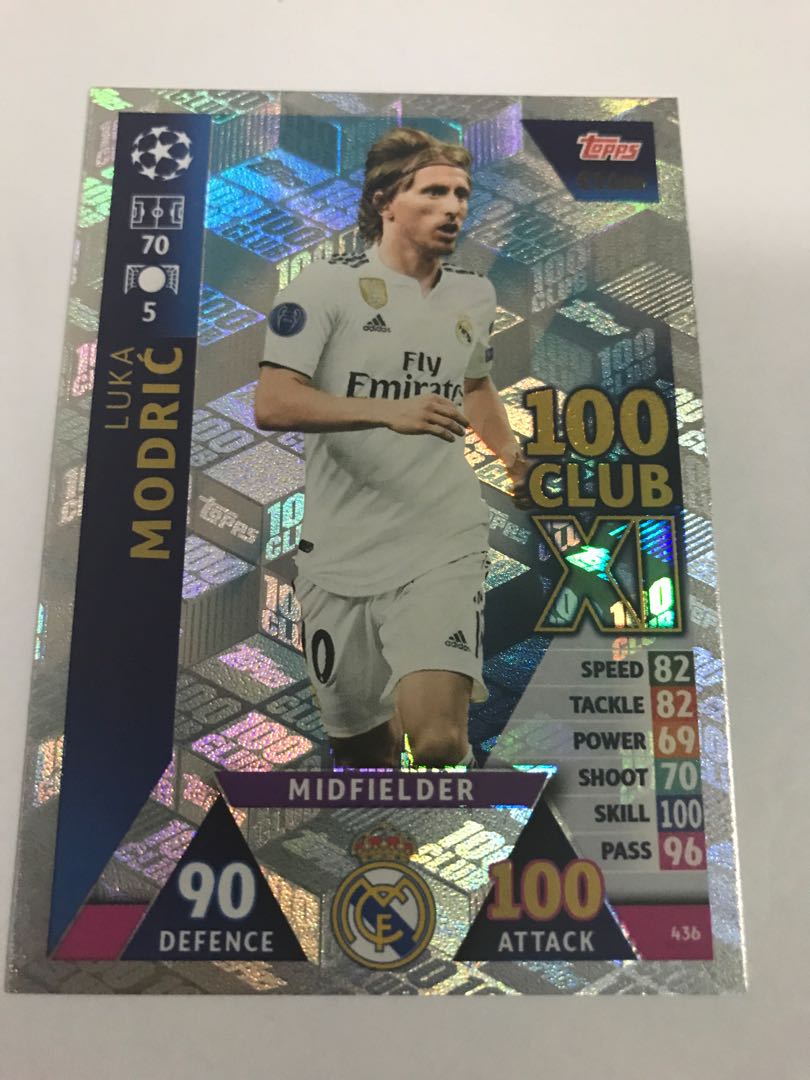 Luka Modric 100 club Match Attax, Hobbies & Toys, Toys & Games on Carousell