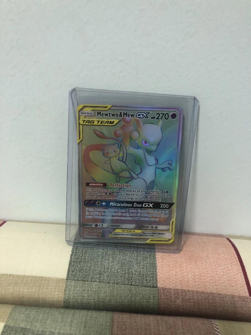 (AVAILABLE) Mew and Mewtwo GX tag team rainbow rare, Hobbies & Toys ...