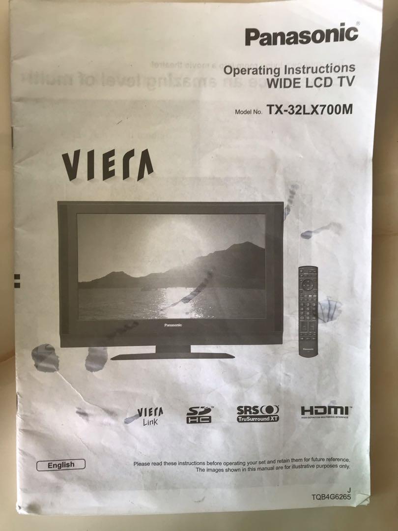 Panasonic Viera 32” LCD TV, TV & Home Appliances, TV & Entertainment ...