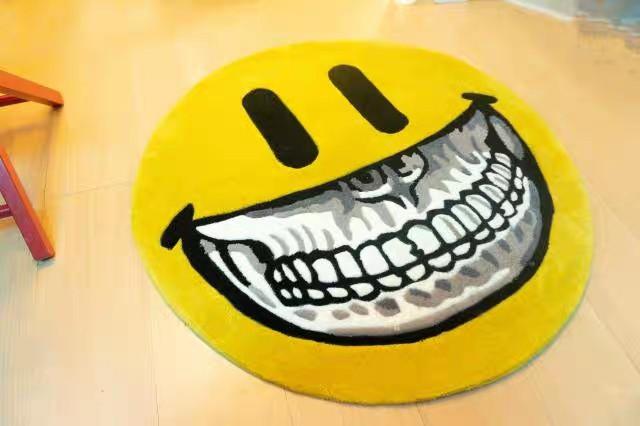 smiley skull rug, Furniture & Home Living, Home Decor, Carpets, Mats ...