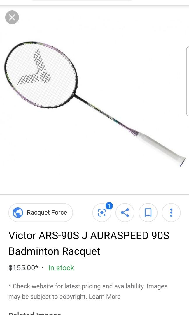 Victor Auraspeed 90s 3u, Sports Equipment, Sports & Games, Racket ...