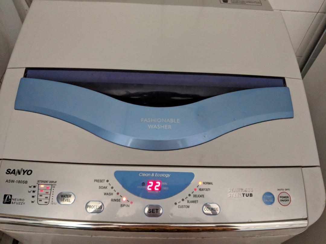 Washing Machine Sanyo ASW-180SB 7.2kg, TV & Home Appliances, Washing ...