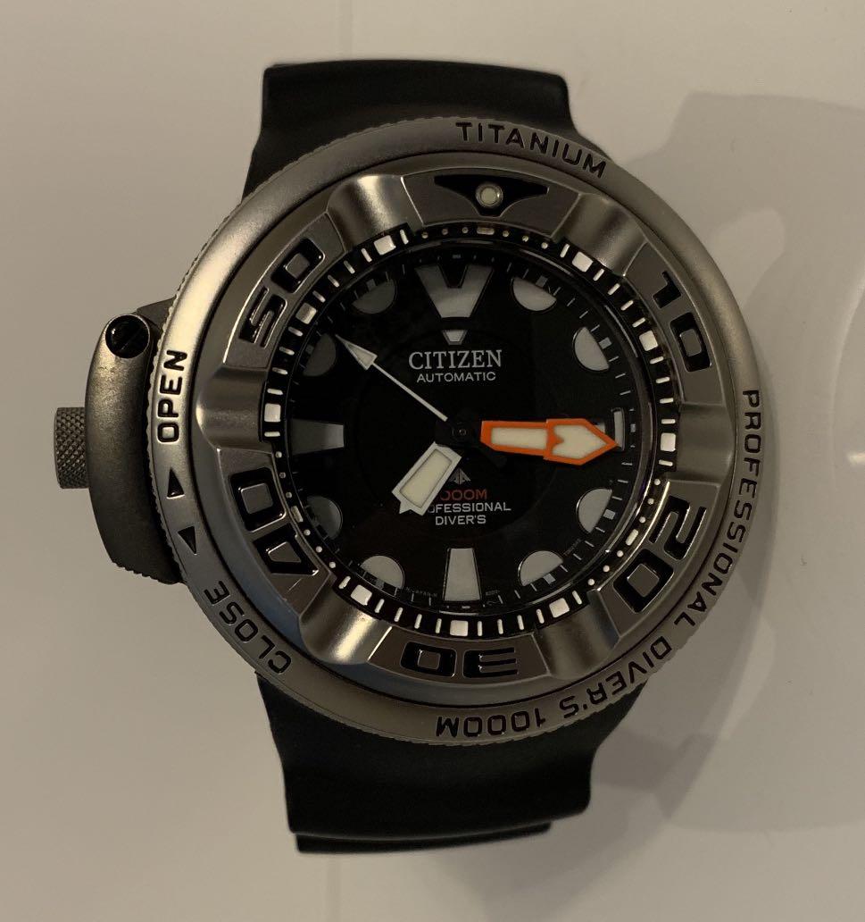 Citizen Promaster Titanium Autozilla Professional 1000m 煙灰缸, 名牌, 手錶 ...