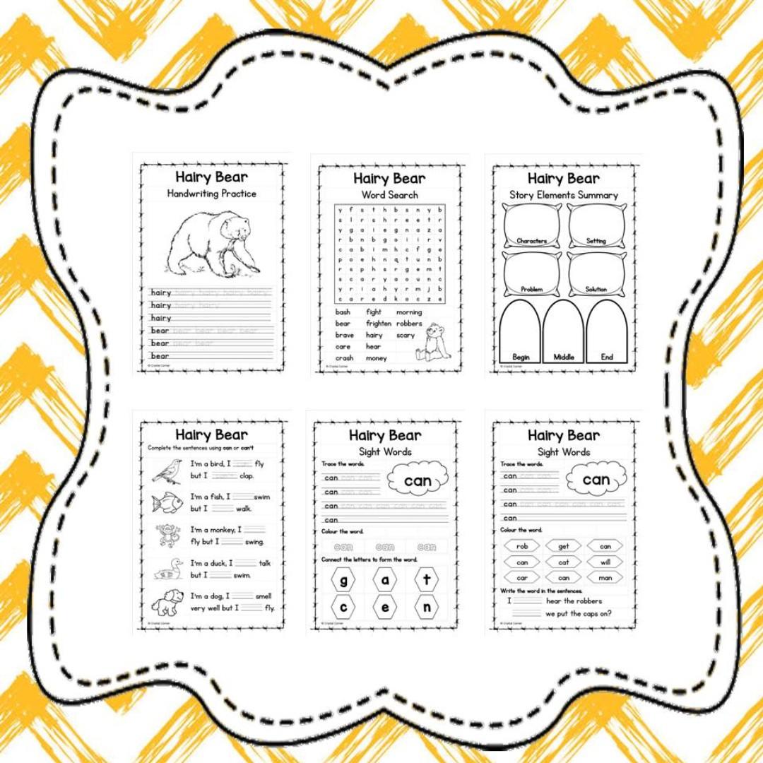 Hairy Bear by Joy Cowley Worksheets, Hobbies & Toys, Books & Magazines ...