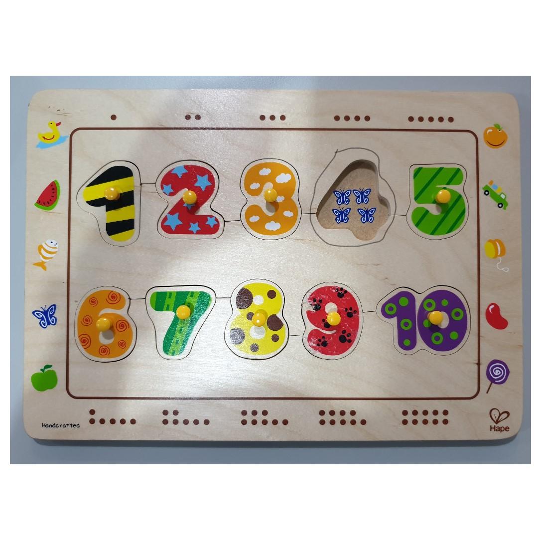 HAPE Numbers Matching Peg Puzzle, Babies & Kids, Infant Playtime on ...