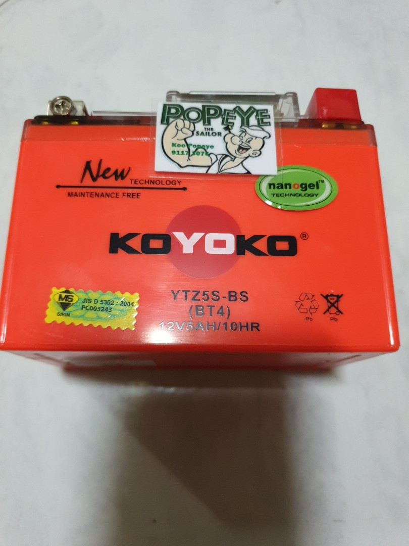 KOYOKO BATTERY YTZ5 - BS for Yamaha Sniper, Jupiter, Spark, R15, FZ16 ...