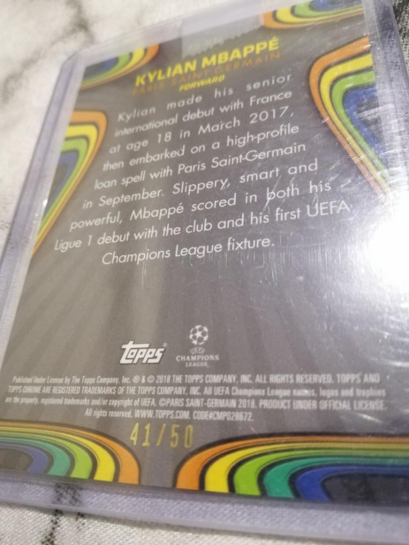 Kylian Mbappe Topps Chrome Future Stars Gold /50, Hobbies & Toys, Toys ...