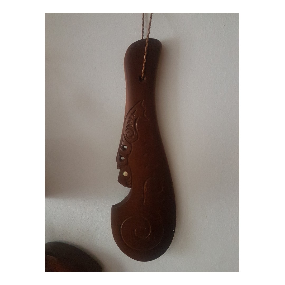Maori Wahaika Patu Hand Carved Wooden Ceremonial Weapon, Furniture ...