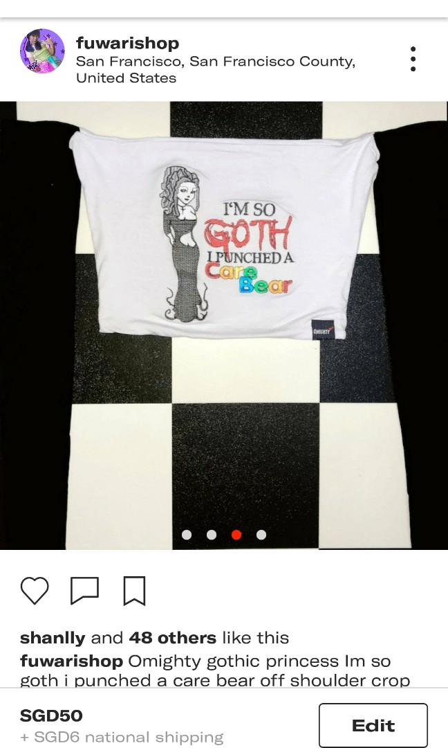 Omighty Goth off shoulder emo top, Women's Fashion, Tops, Other Tops on ...