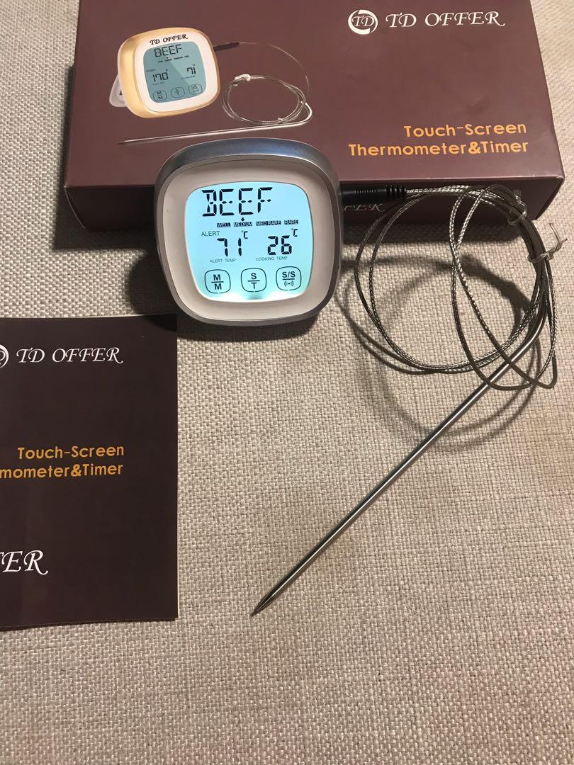 TD OFFER Touchscreen Digital Meat Themometer/Timer with Probe,Best ...