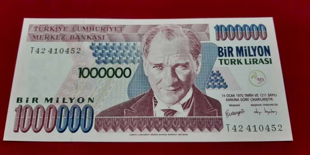 Turkish 1 Million 1970 Lira Banknote, Hobbies & Toys, Collectibles ...