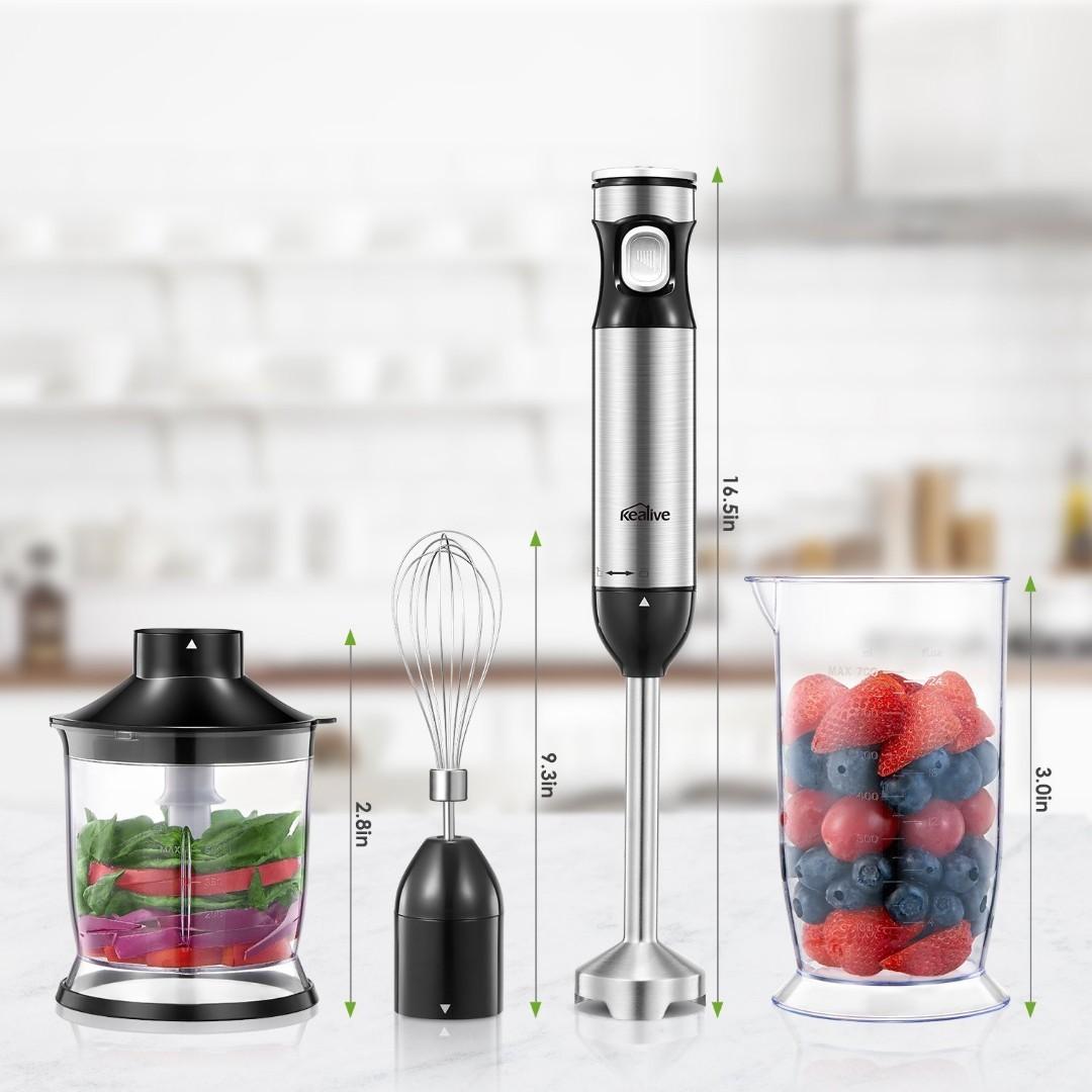 2C 679 Hand Blender, Kealive Immersion Blender Set with Stepless Speed ...