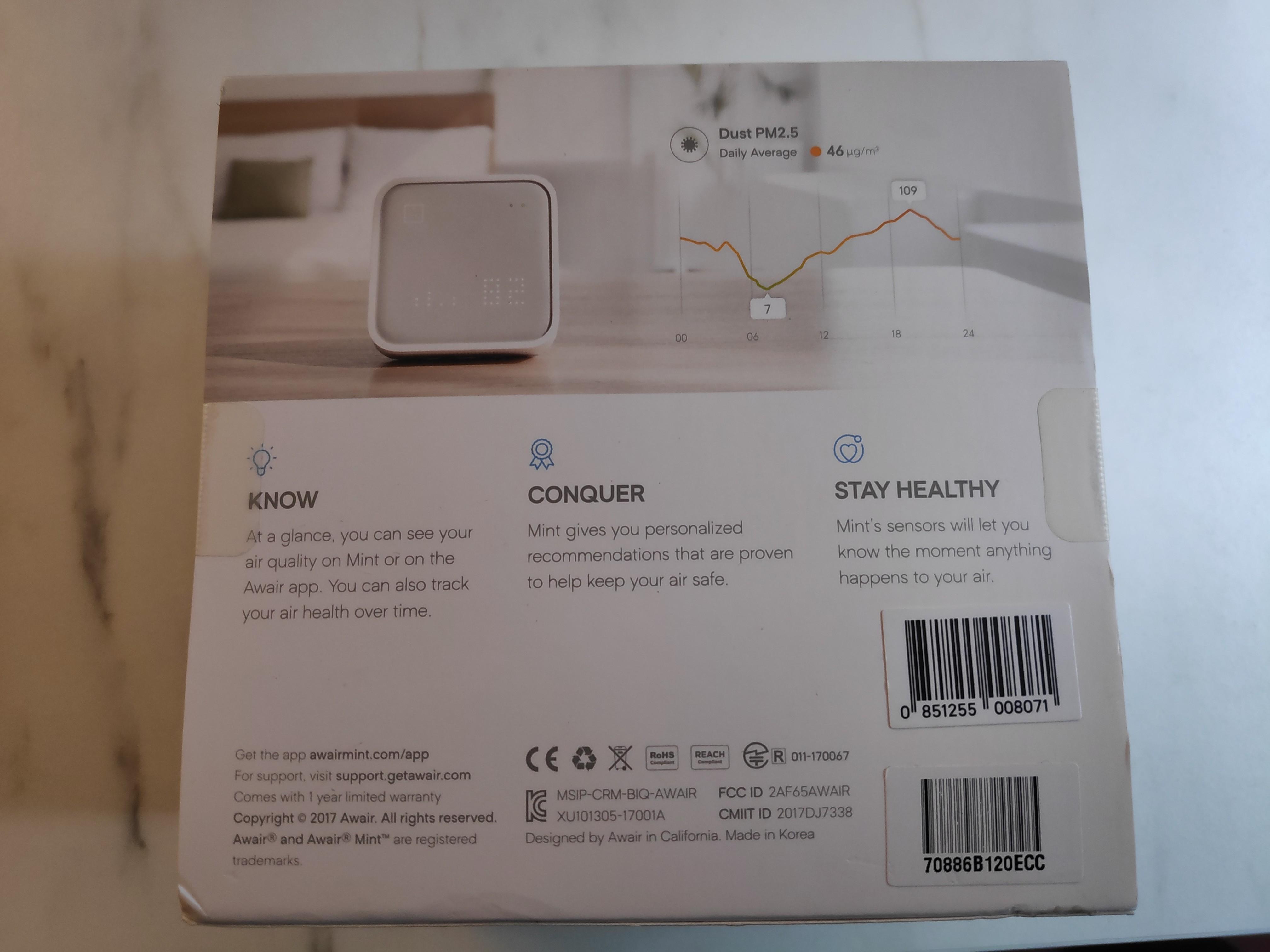 Awair Mint Smart Air Monitor, Computers & Tech, Parts & Accessories ...