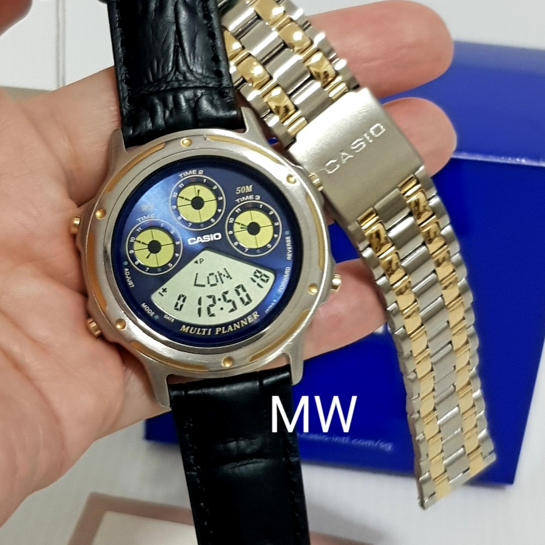 Casio Vintage Bgp-200 Qw.931 Japan Year 1990 Wr.164ft Multi Planner NEW ...