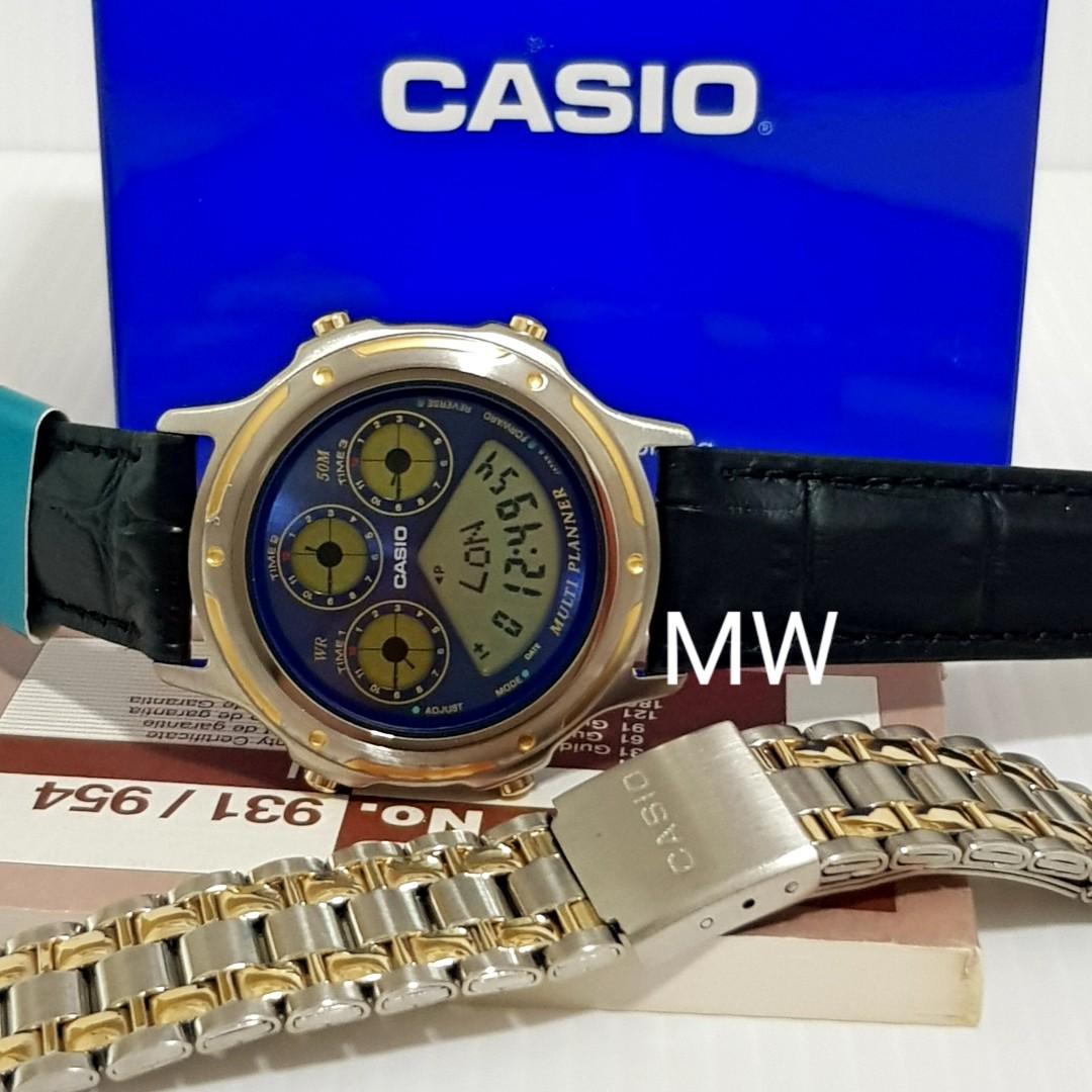 Casio Vintage Bgp-200 Qw.931 Japan Year 1990 Wr.164ft Multi Planner NEW ...
