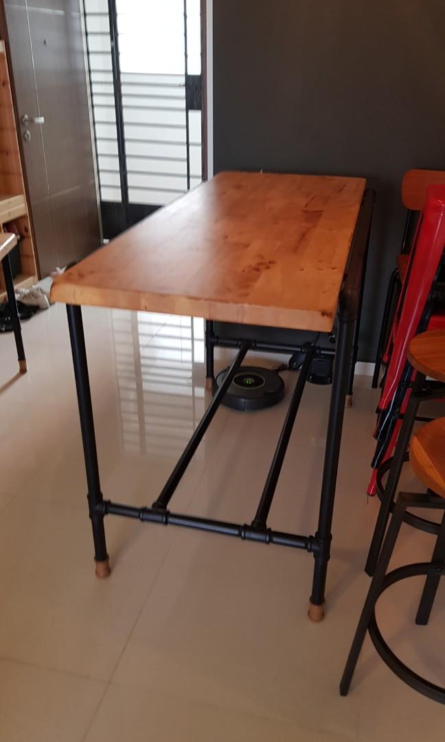 Industrial Pipe Bar Table (Excl Bench), Furniture, Tables & Chairs on ...