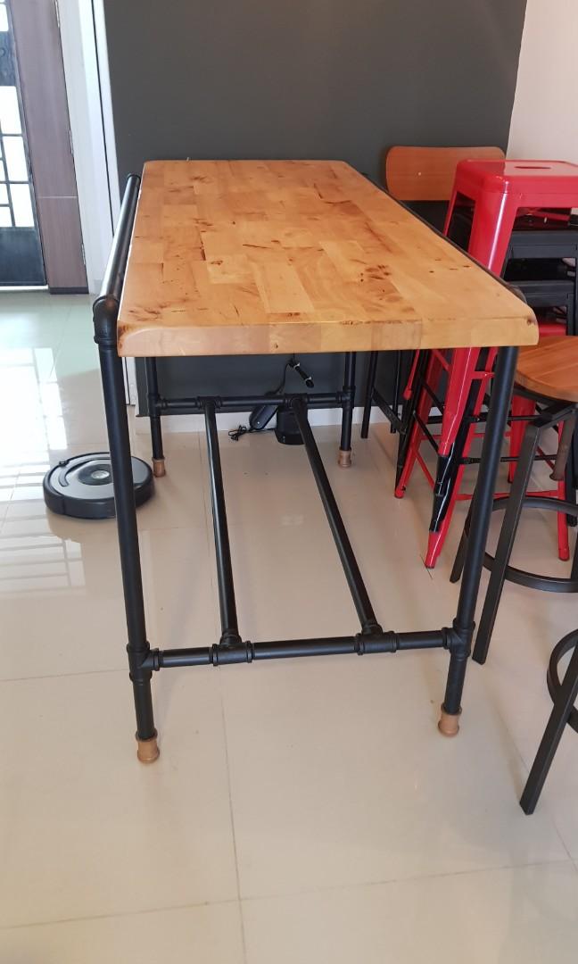 Industrial Pipe Bar Table (Excl Bench), Furniture, Tables & Chairs on ...