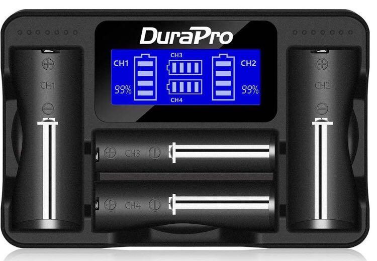 Durapro 4-Slots Universal Intelligent LCD Display USB Battery Charger ...