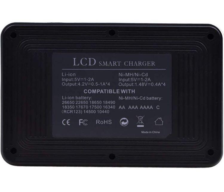 Durapro 4-Slots Universal Intelligent LCD Display USB Battery Charger ...