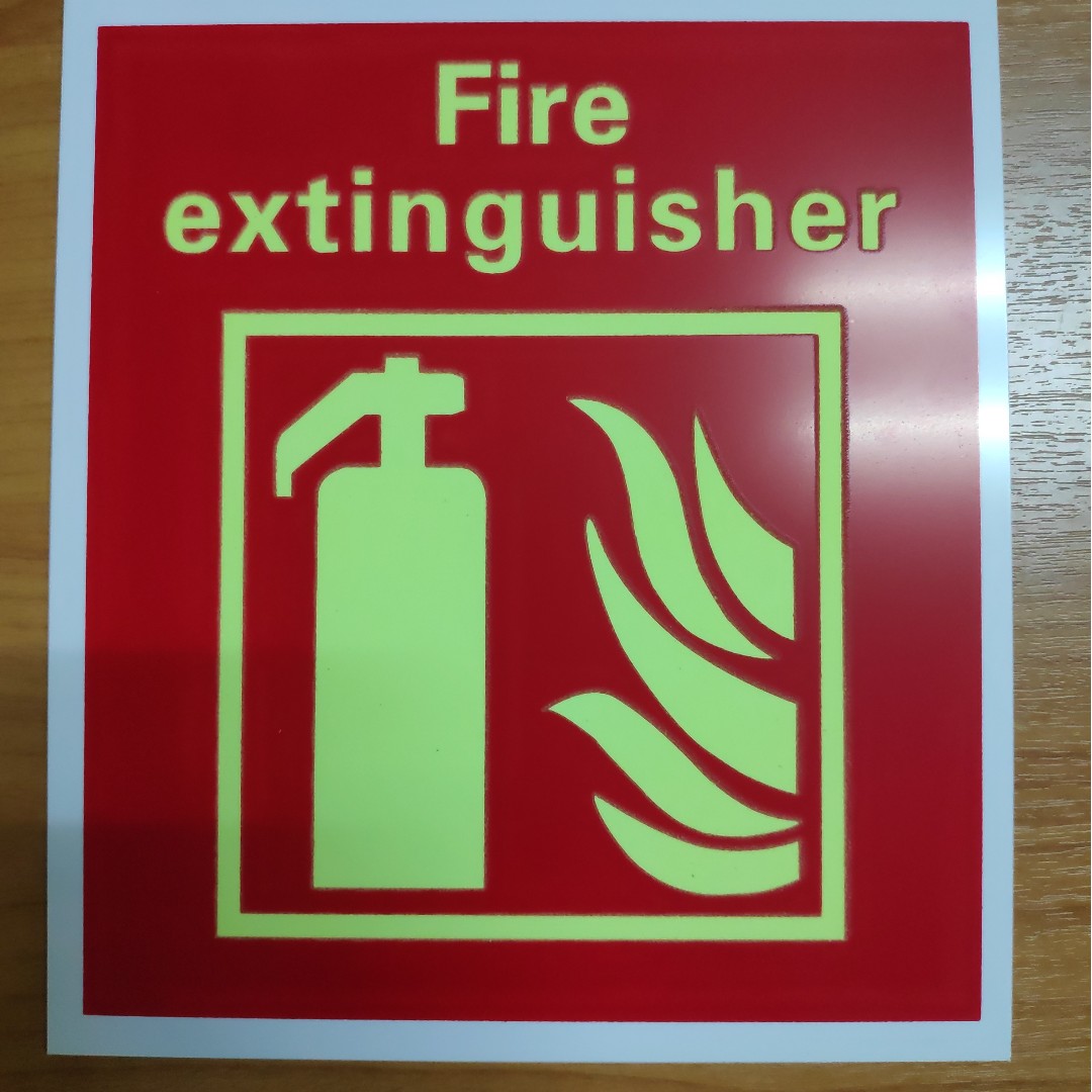 Fire Extinguisher Sign - Glow in the dark, Everything Else on Carousell