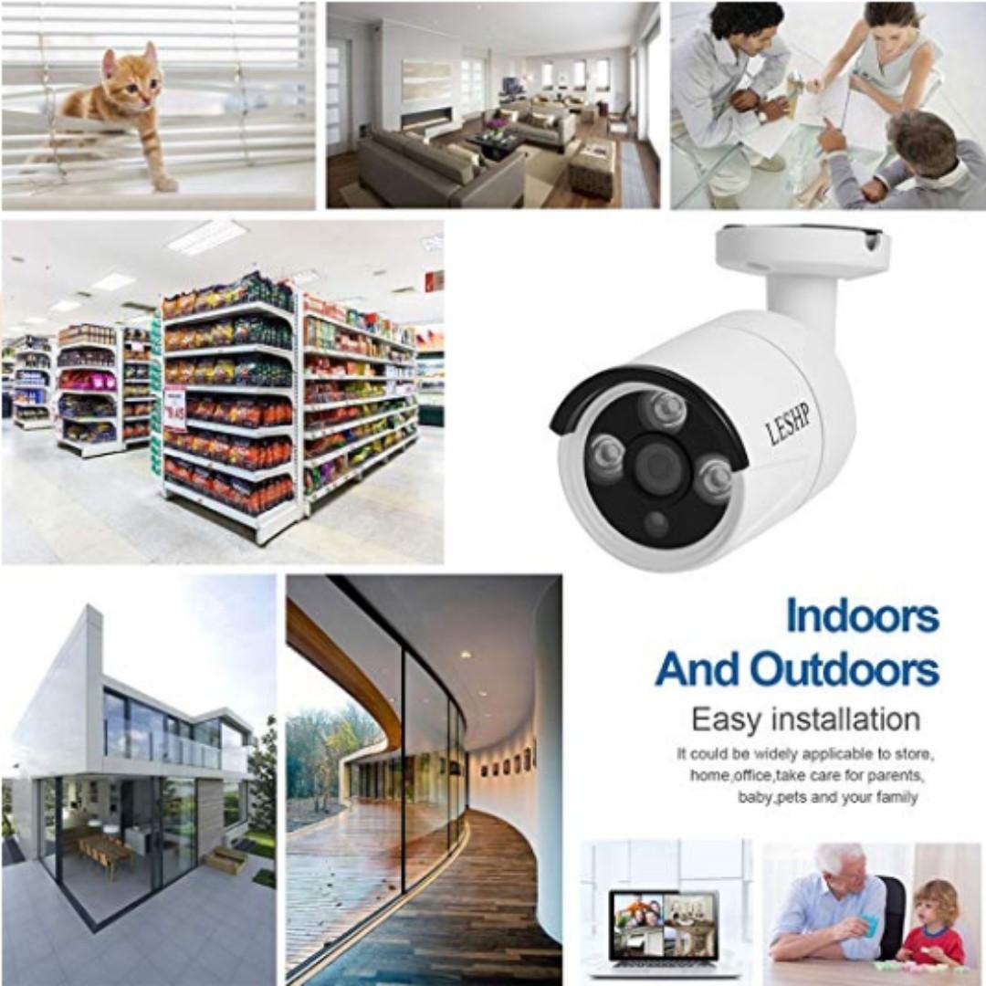 LESHP Outdoor IP Camera POE 1080P WIFI Wireless Security Night Vision ...