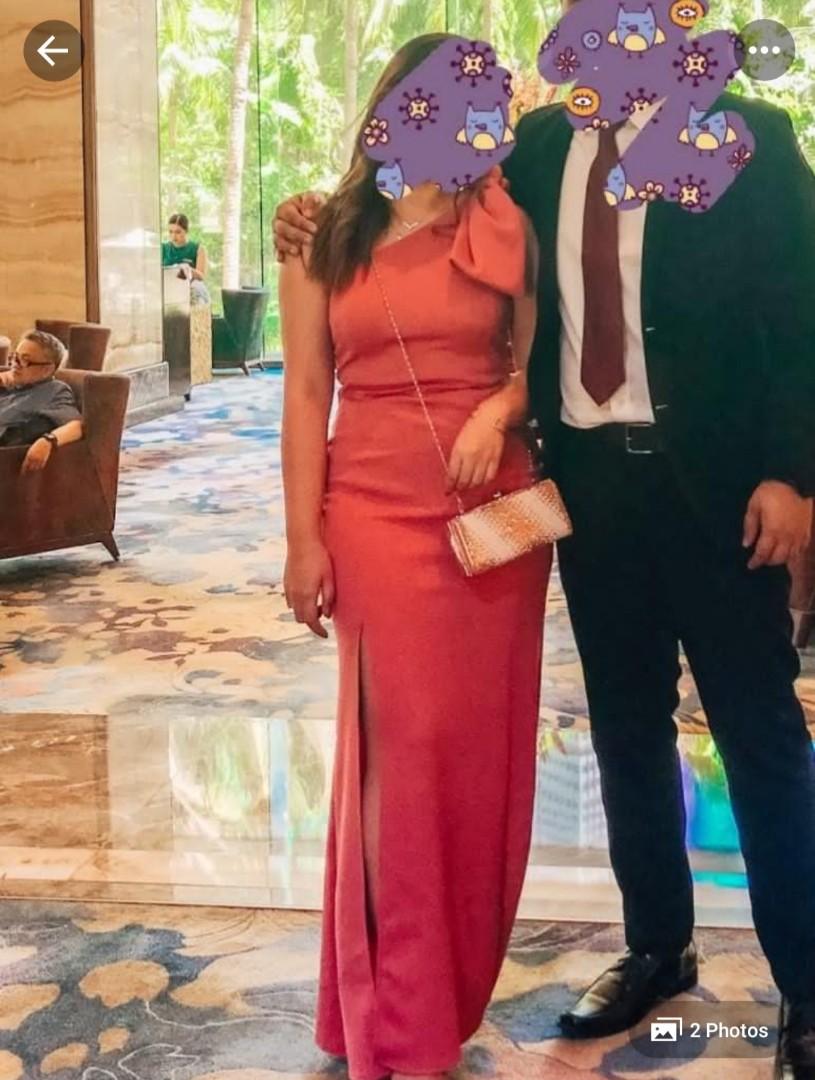 Old rose venus cut formal dress on Carousell