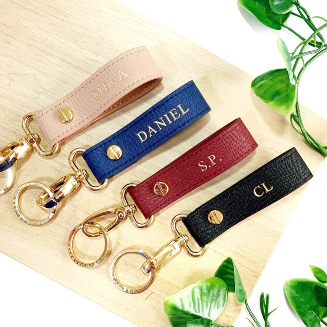 Personalised Leather Keychain | Customised with Name / Initials ...