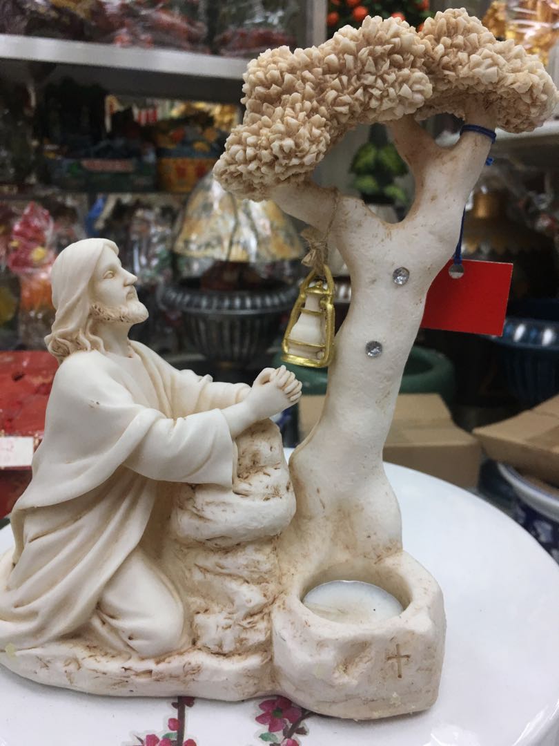 Praying Jesus tealight holder, Furniture & Home Living, Home Decor ...