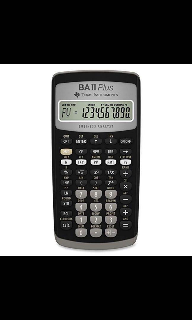 Texas Instruments BA II Plus Financial Calculator, Computers & Tech ...