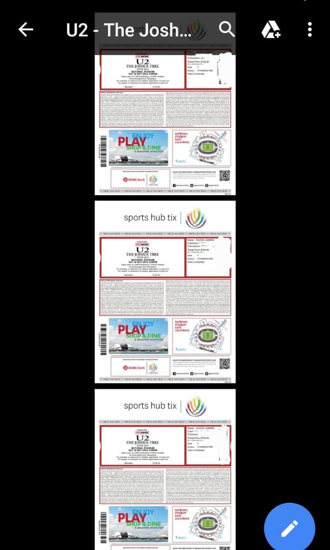 U2 Concert Nov 30 Standing Pen, Tickets & Vouchers, Event Tickets on ...