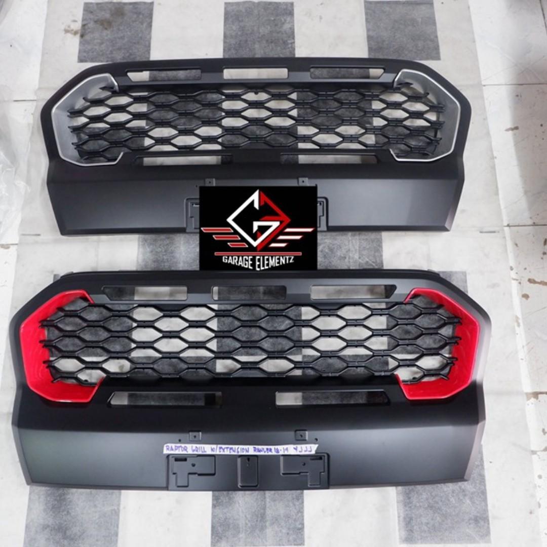 2018 to 2021 Ford Ranger Front Grill with Extension Raptor Design on ...