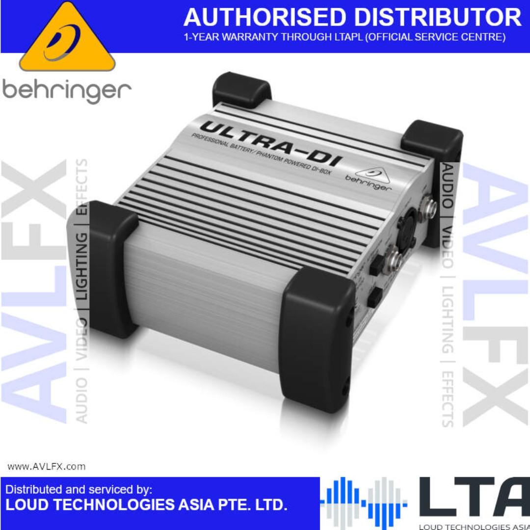 Behringer ULTRA-DI DI100 Active Direct Box with Groundlift Switch, Audio, Other Audio Equipment ...