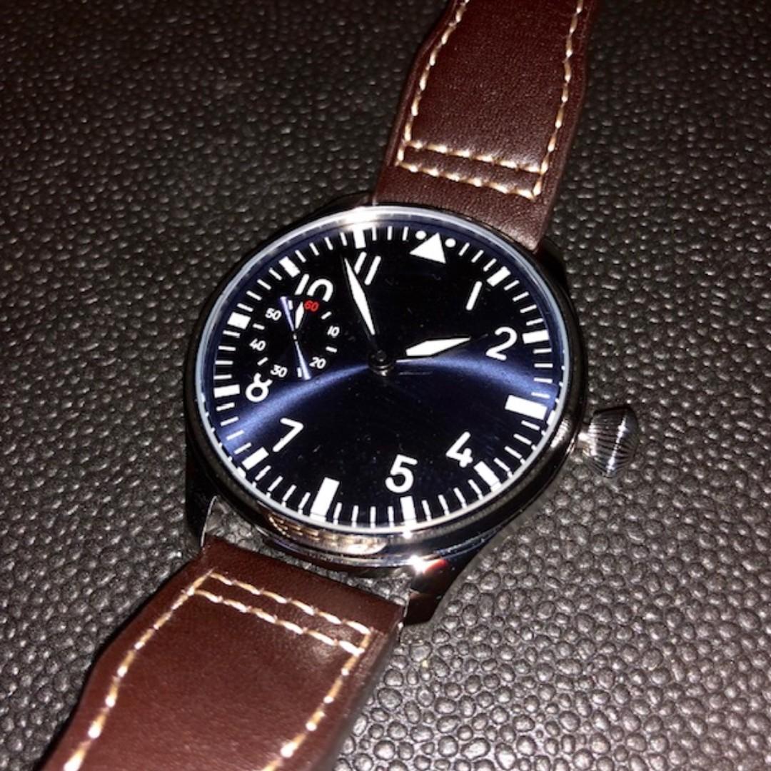 Blue Sunburst Flieger Type-A Mechanical Pilot Watch, Mobile Phones ...