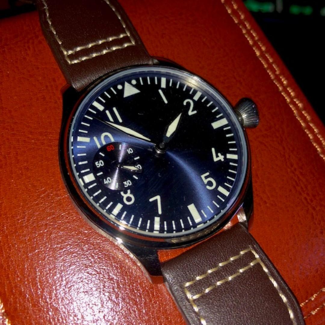 Blue Sunburst Flieger Type-A Mechanical Pilot Watch, Mobile Phones ...