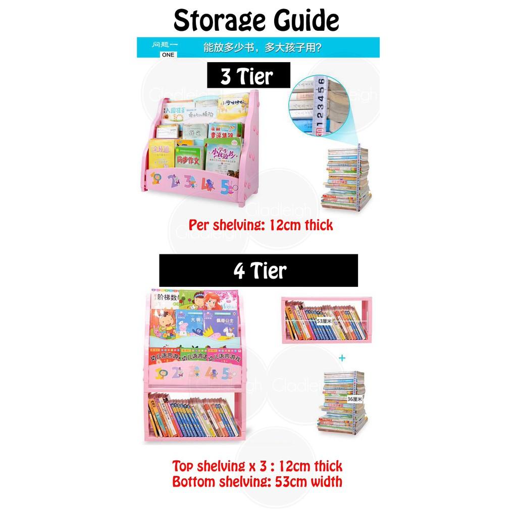 Children Books and Toys Storage Shelf - 3/4/5 tier / Book Shelf ...